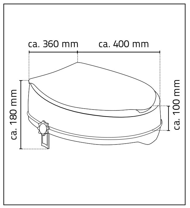 SAPHO WC sedátko zvýšené 10cm, bez madel, bílé (A0071001)