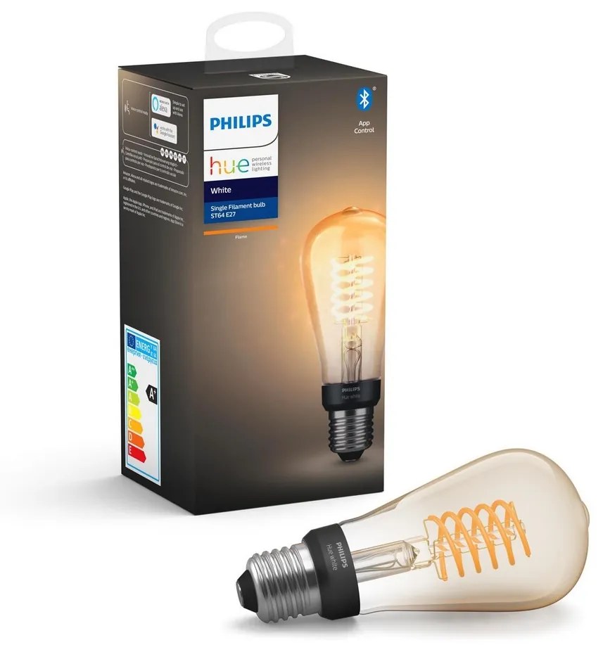 Philips Hue Filament BT LED žárovka E27 ST64 9W teplá bílá chytrá LED žárovka 600 lm 2200 K stmívatelná