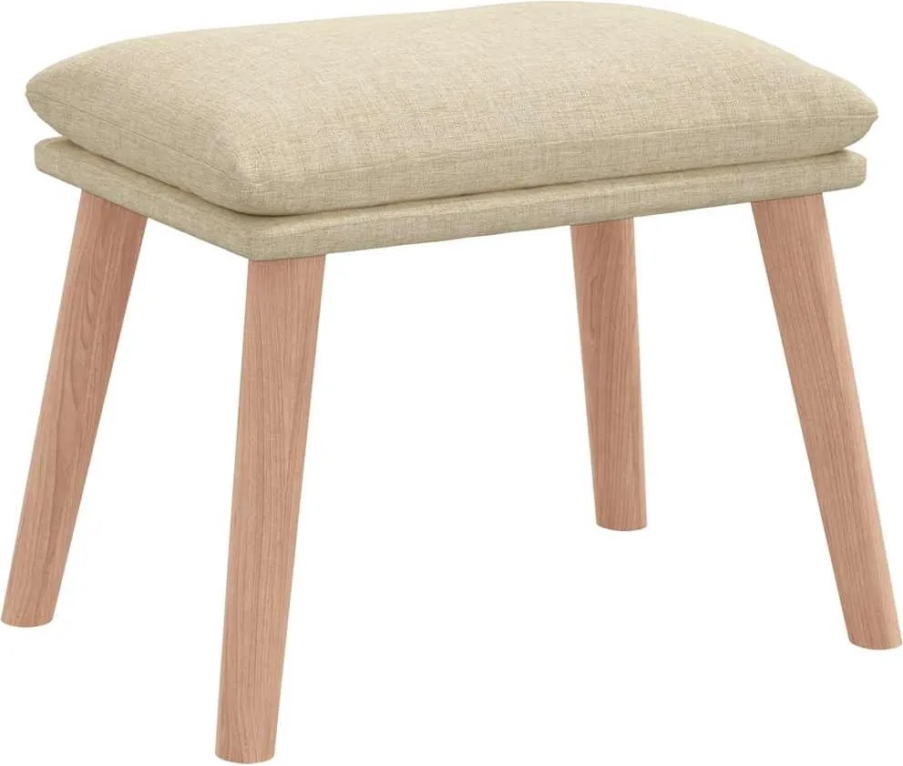 Relaxační křeslo s podnožkou krémové textil 3315151