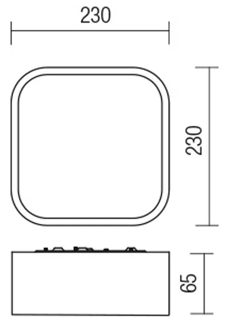 Redo 01-2497 koupelnové stropní LED svítidlo Screen IP černé, 14W, 3000K, 23cm