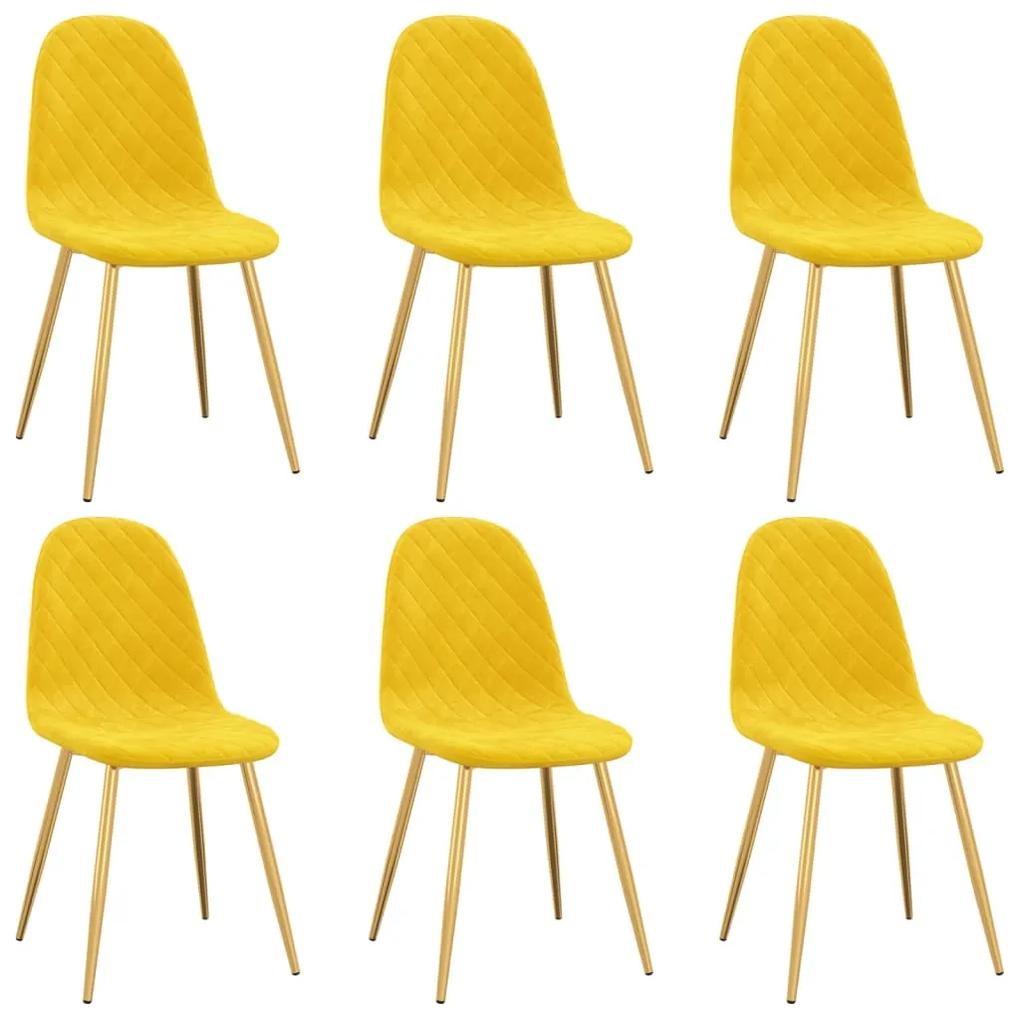 Jídelní židle Haber - 6 ks | hořčicově žluté