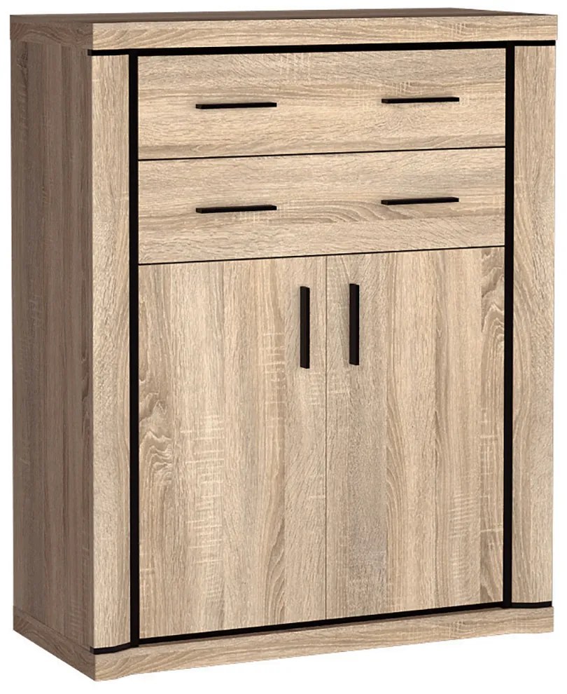 Obývací stěna s komodou DALLAS s | sestava C | 4 díly | 312 cm + 97 cm | sonoma