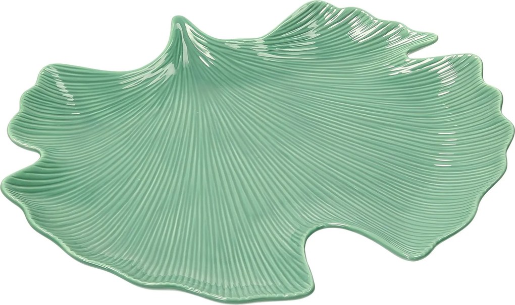 Talíř Jungle Leaves 35cm light green