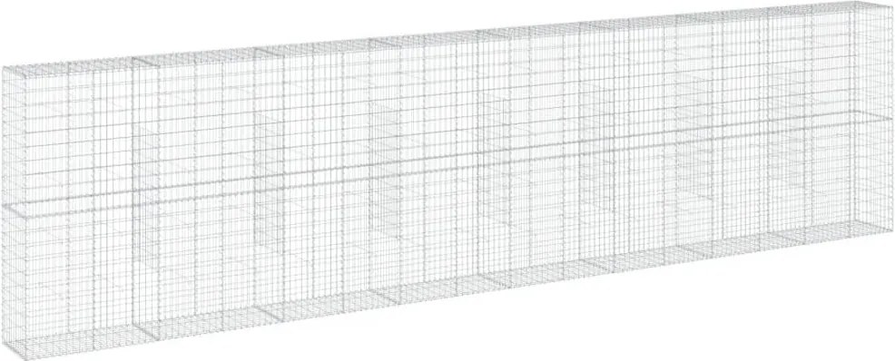 Gabionový koš s víkem 800 x 50 x 200 cm pozinkované železo 3295173