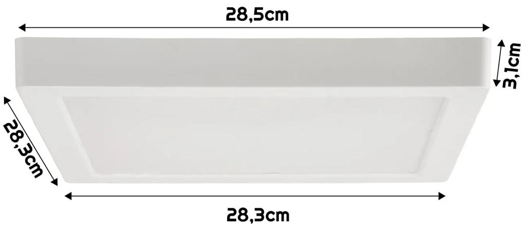 BERGE Čtvercový LED panel přisazený bílý - 24W - PC - neutrální bílá