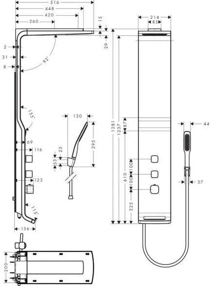 Hansgrohe Raindance Sprchový panel Lift 27008000