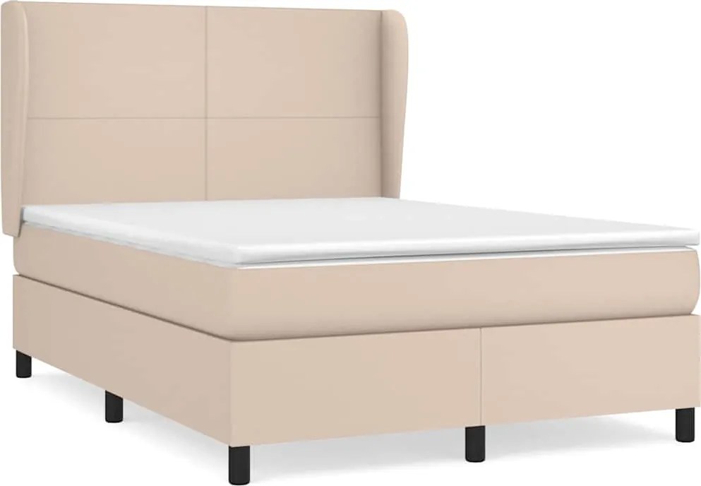 Box spring postel s matrací cappuccino 140x190 cm umělá kůže 3128912