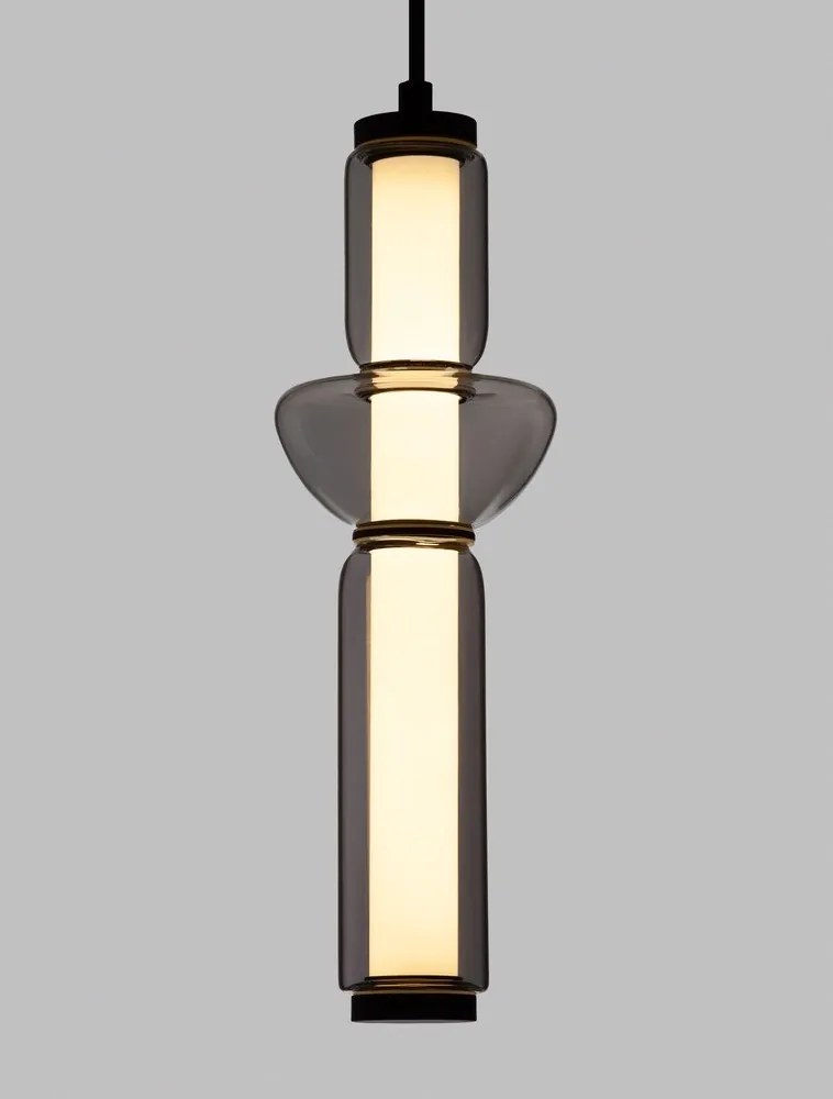 Šedé skleněné LED stmívatelné závěsné svítidlo ø 12 cm Ulon – Nova Luce