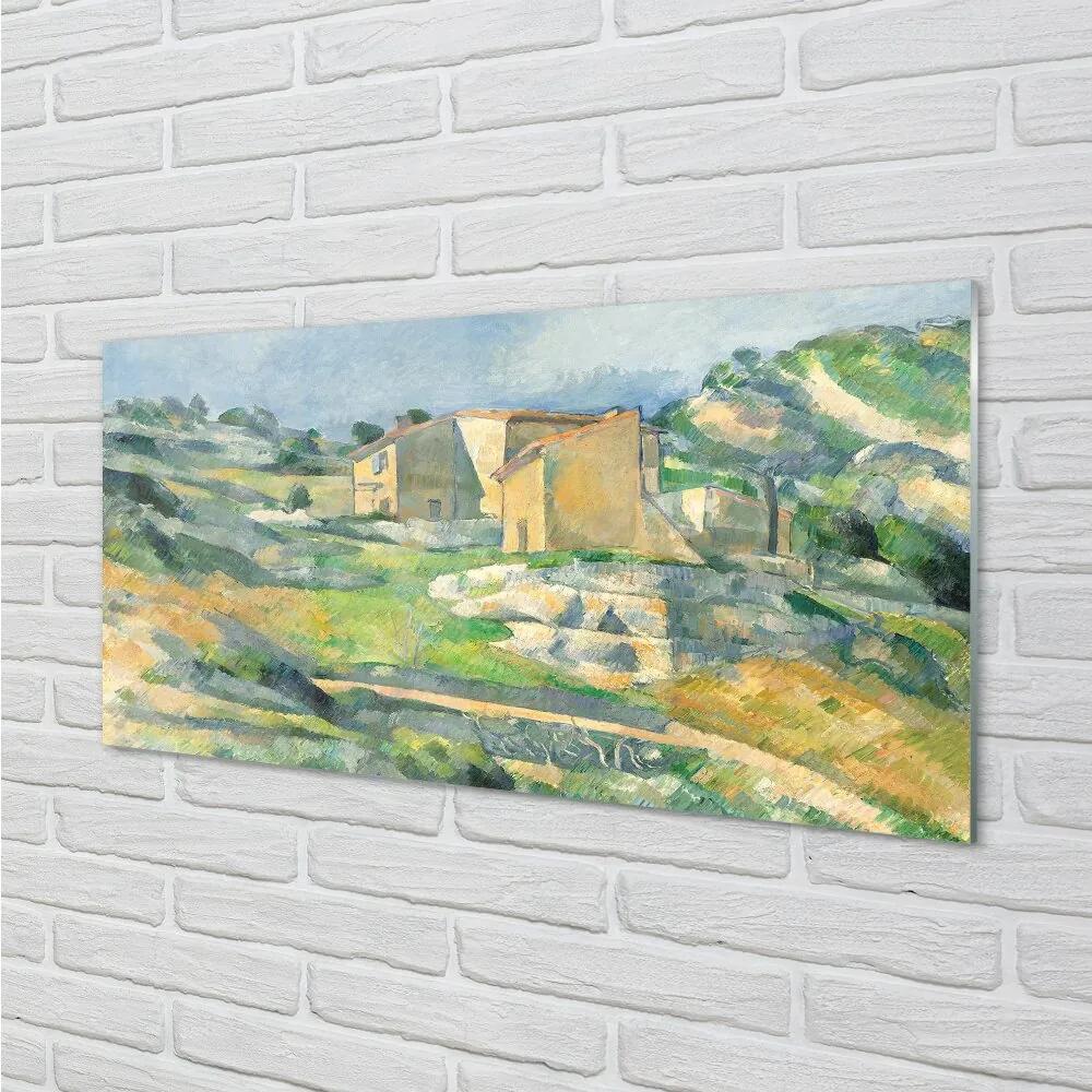 Obraz na skle Art maloval dům na kopci 120x60 cm