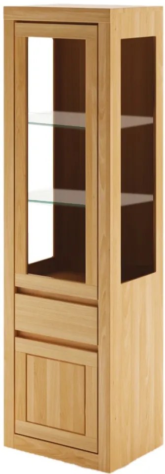 Drewmax KW306 dřevěná vitrína prosklená masiv dub