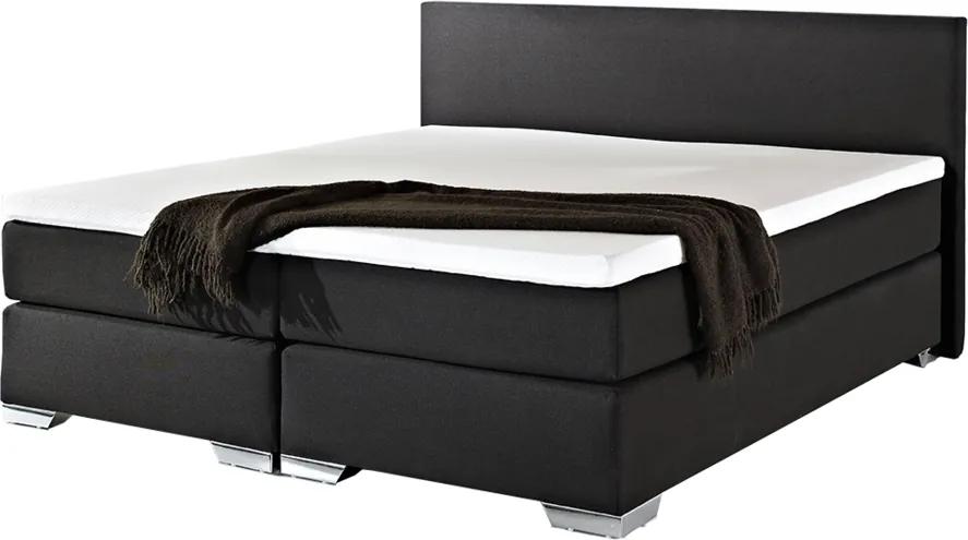 Černá čalouněná kontinentální postel 180x200 PRESIDENT