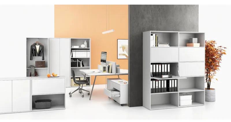 PLAN Kancelářská šatní skříň LAYERS, výsuv, 800 x 400 x 1905 mm, bílá