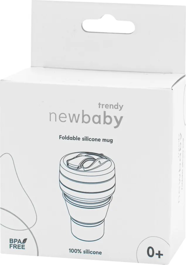 Silikonový skládací hrnek 350 ml 2v1 New Baby šedý
