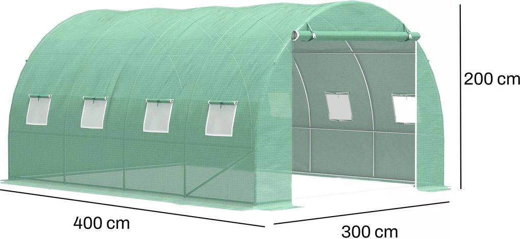Zahradní fóliovník BestBerg BBGT-12G / 12 m² / 4 x 3 x 2 m / zelená