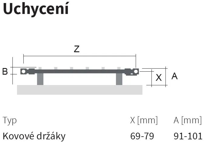 Isan Flexi s háčky 1735 x 600 mm koupelnový radiátor bílý