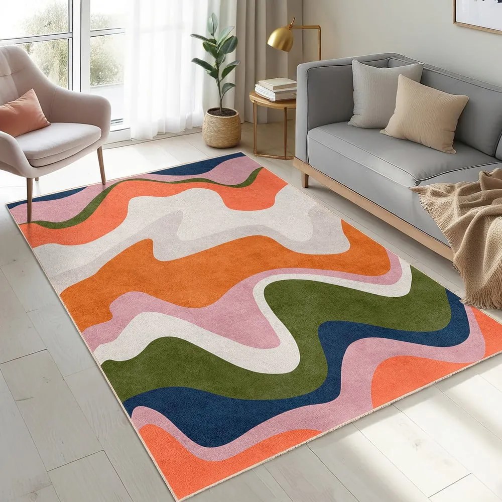 Oranžový pratelný běhoun 60x230 cm Squiggly Orange – Mila Home