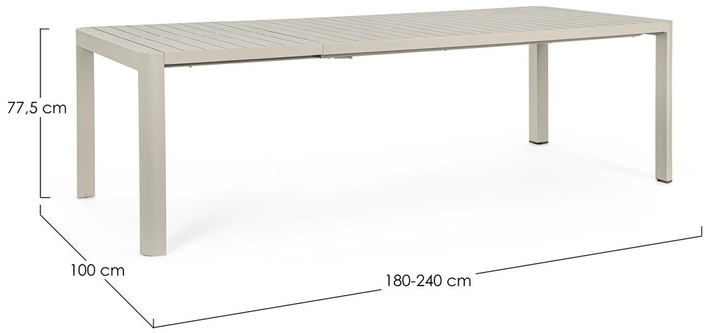 BIZZOTTO Rozkládací zahradní stůl KIPLIN 180/240x100 cm světlý