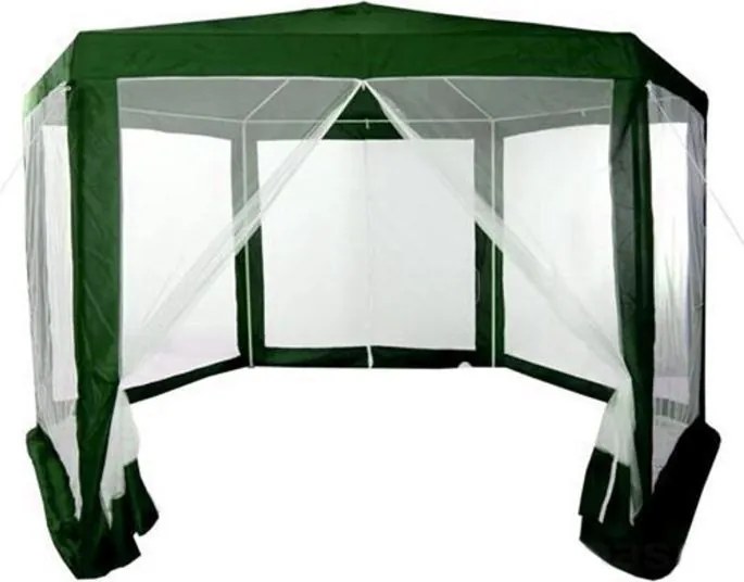 Skládací zahradní párty stan s moskytiérou NEILKE 2x2 m zelený