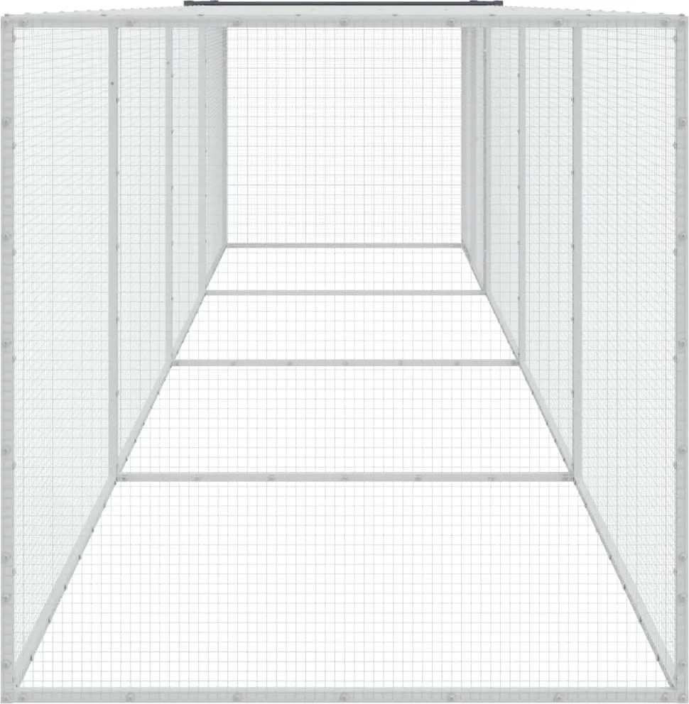 Klec pro kuřata se střechou antracitová 403 x 98 x 90 cm ocel 3189040