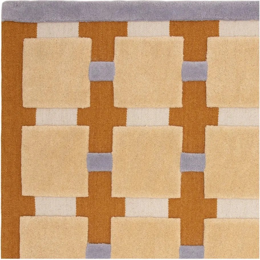 Okrově žlutý ručně tkaný koberec s příměsí vlny 120x170 cm Mallory – MADE