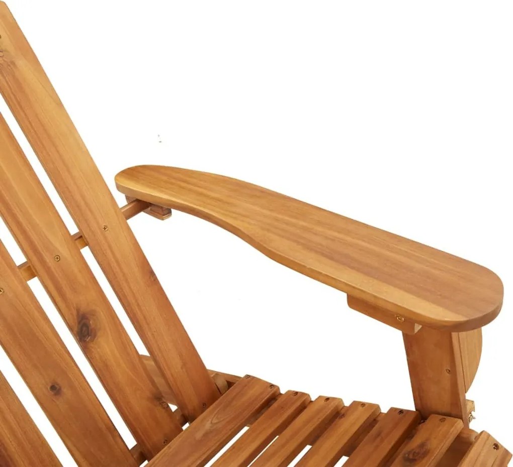 vidaXL Zahradní židle Adirondack s podnožkou masivní akáciové dřevo [360034] Barva: Krémová a antracitová