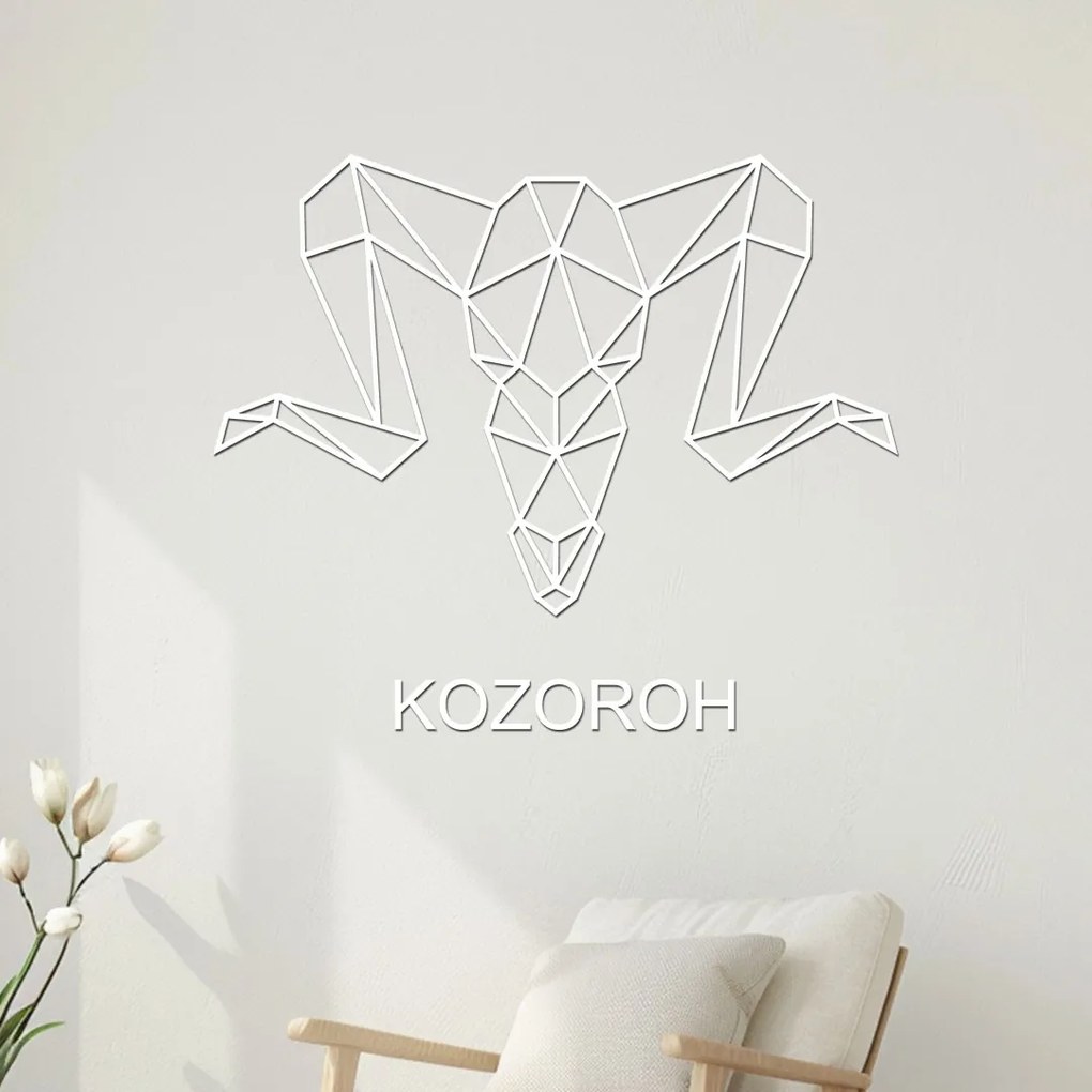 dřevo života Dřevěná samolepka na zeď znamení KOZOROH Zvolte rozměr (cm): 20x17, Zvolte barvu dekoru: Černá