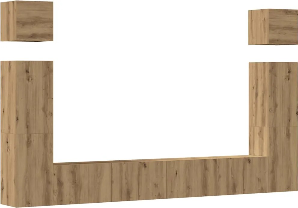 Sada 6 kusů nástěnné TV skříňka dub artisan kompozitní dřevo 3329142