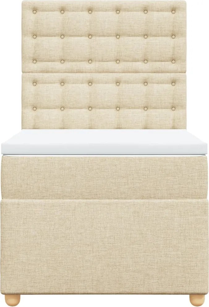 Box spring postel s matrací krémová 90x190 cm textil 3293454