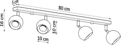 Stropní bodové svítidlo SOLLUX Oculare 4l GU10 4x40W bez zdroje SL.0441 bílá