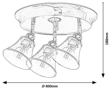 Rabalux 3210 - Koupelnové bodové svítidlo ANTOINE 3xE14/40W/230V IP44