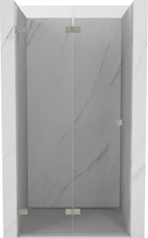 Mexen, Mexen Lunar-F skládací levé sprchové dveře 80 cm, transparentní, broušený nikl - 836-080-000-97-00-L