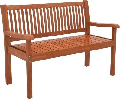 Outsunny zahradní lavička venkovní 2místná s voděodolným krytem a ergonomickým opěradlem, dřevo, světle hnědá