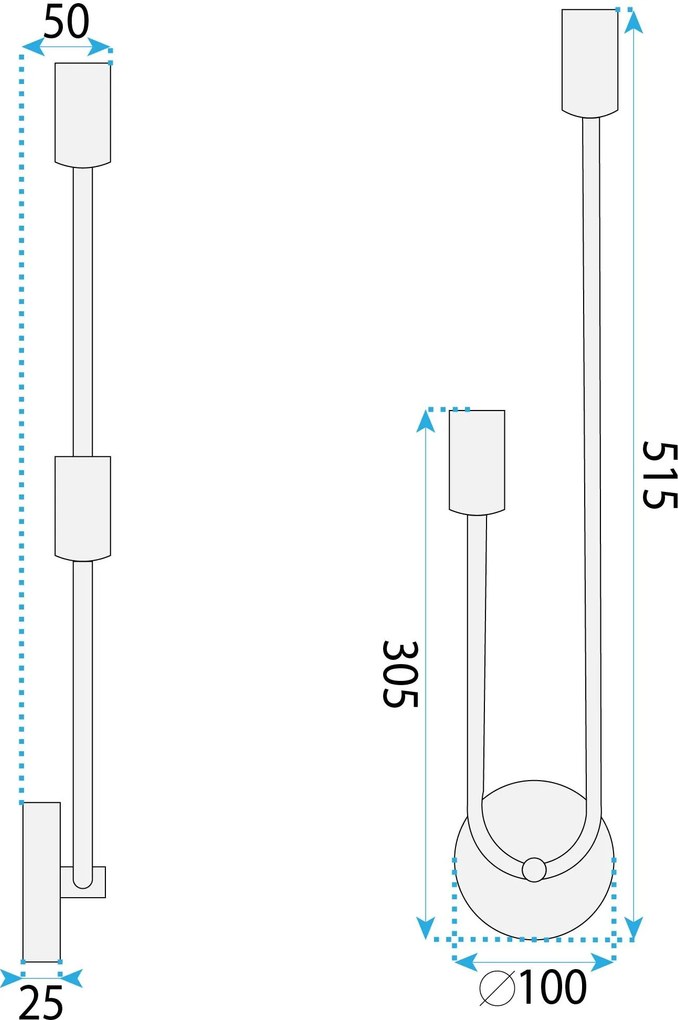Toolight, nástěnné svítidlo 2xE14, APP1148-2W, zlatá lesklá, OSW-14011