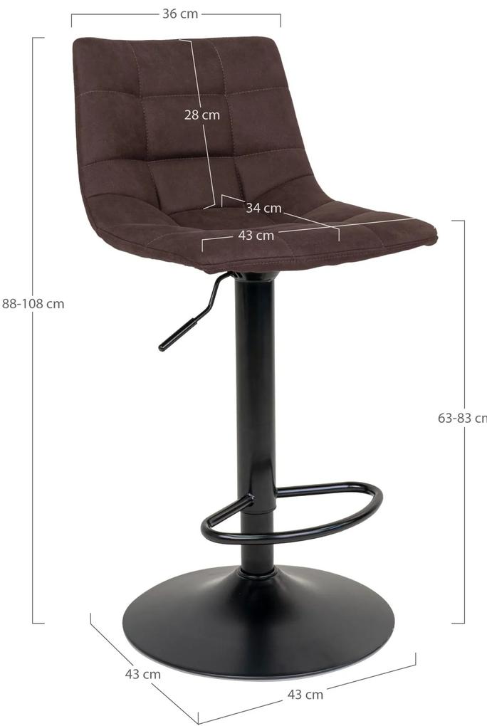 Nordic Experience Nastavitelná barová židle Meno tmavě hnědá/černá