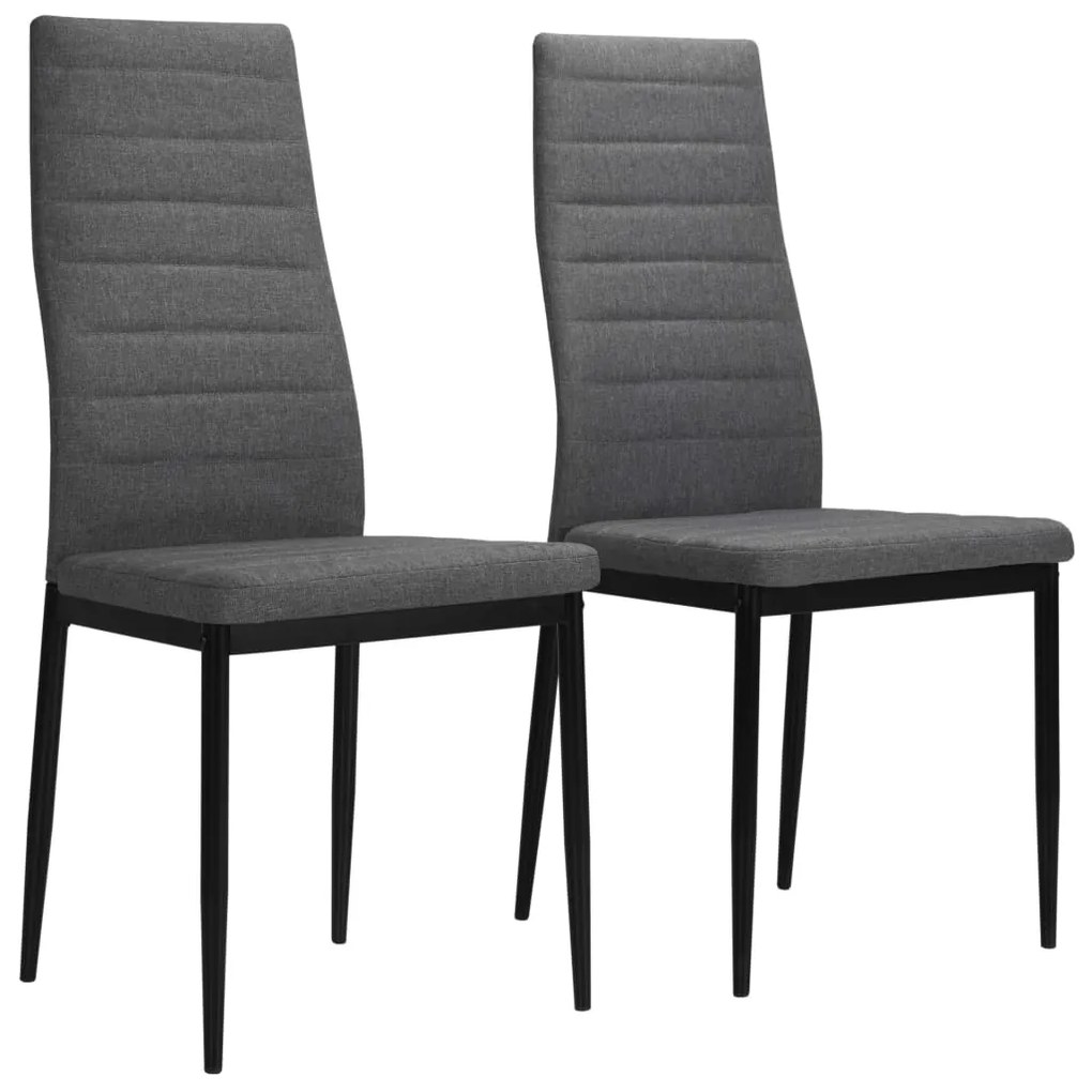 246181 vidaXL Jídelní židle 2 ks světle šedé textil