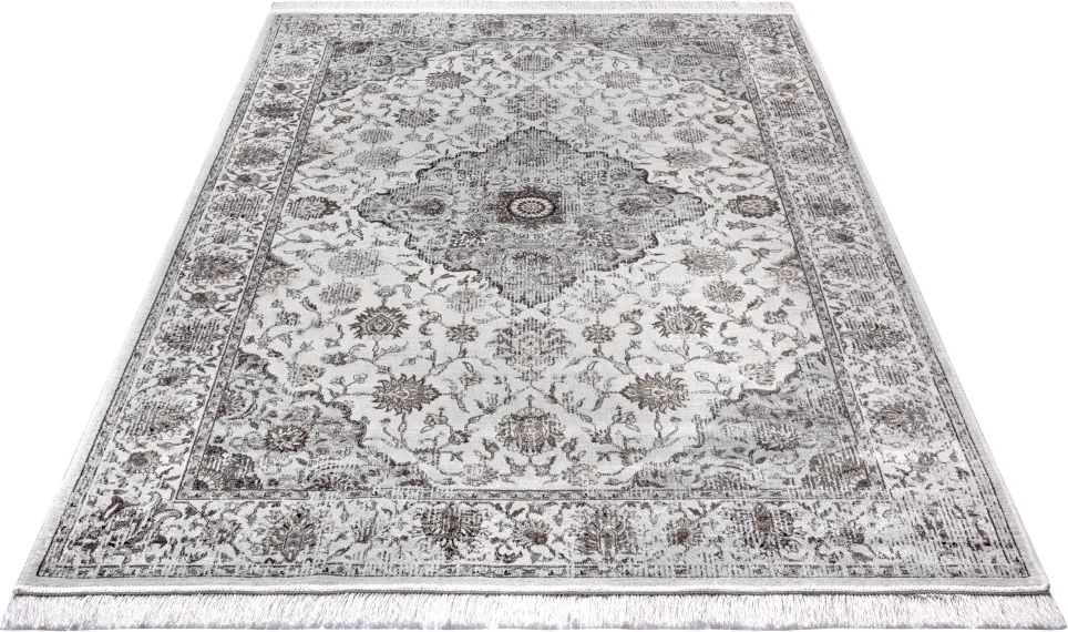 DOPREDAJ: 95x140 cm Kusový koberec Ghazni 105040 Grey Cream, 140x95, šedá, chodba / predsieň, ELLE Decoration