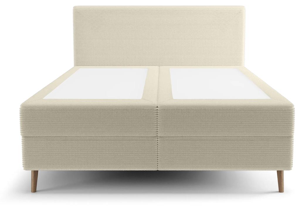 Manželská postel 140 cm Napoli Bonell (krémová) (s roštem, s úl. prostorem). 1082447