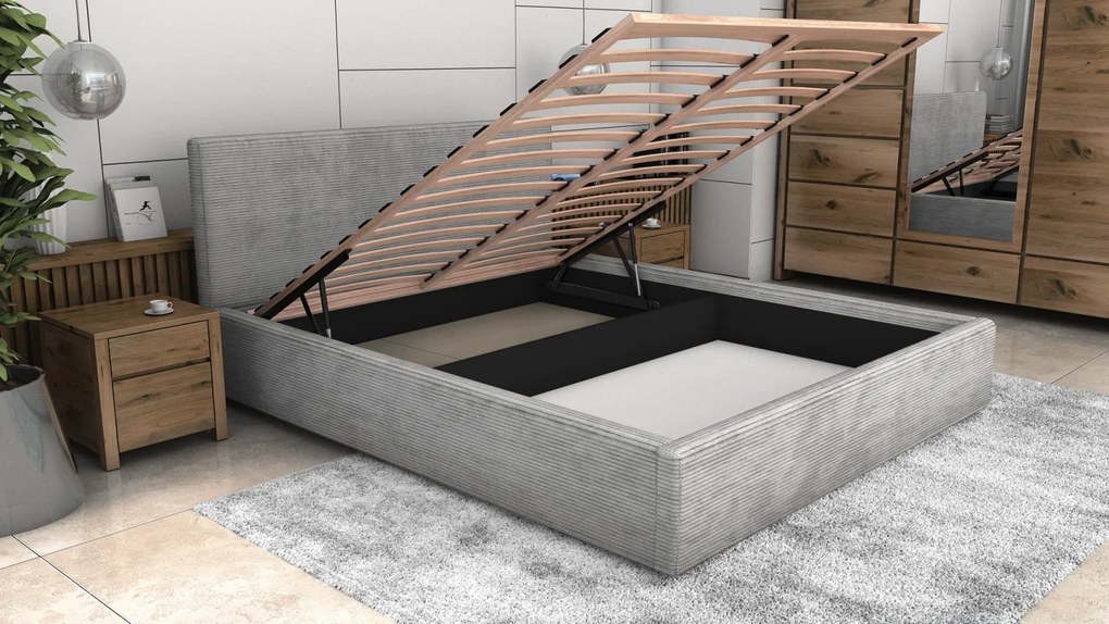 Postel LINCOLN 120x200 černá s úložným prostorem