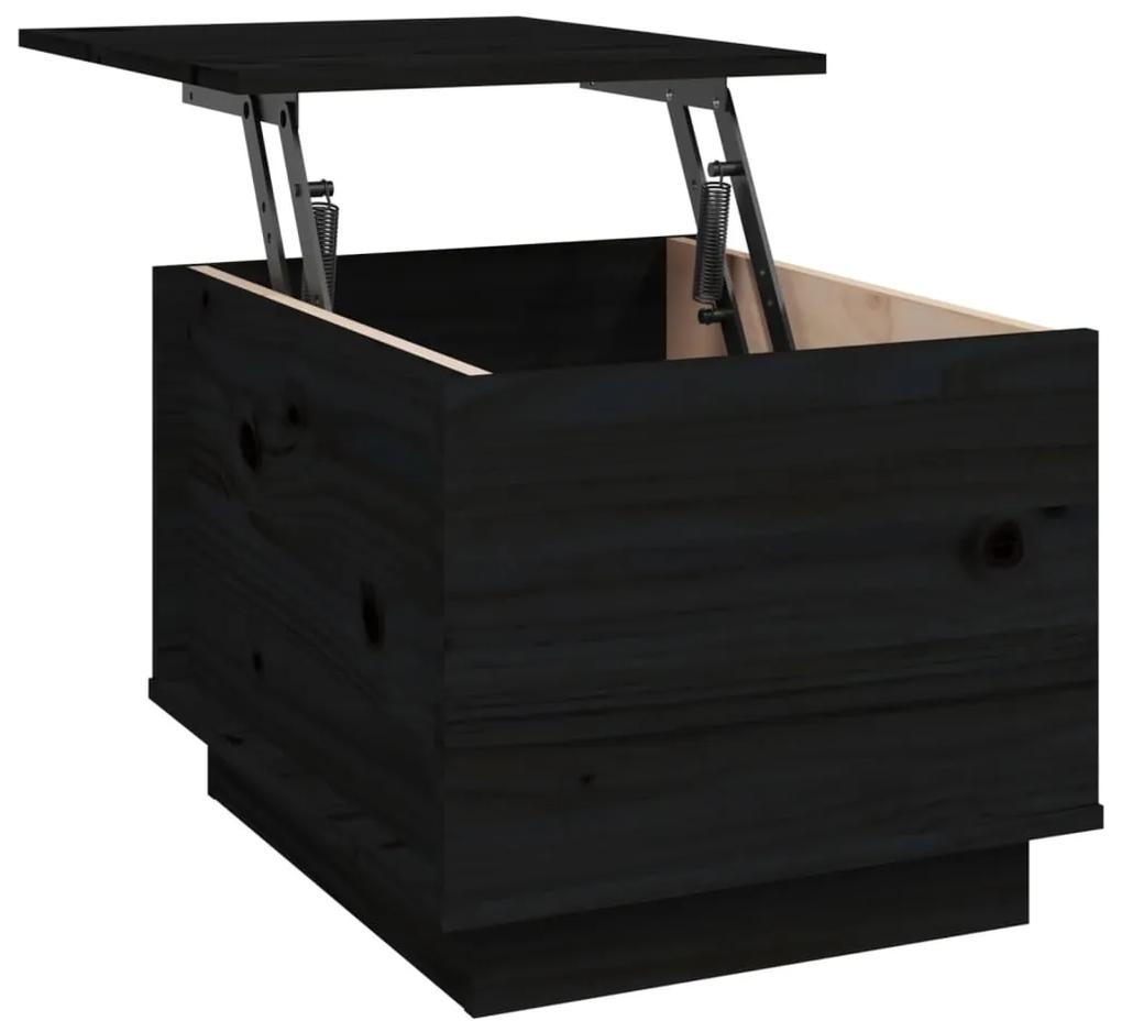 Konferenční stolek černý 40 x 50 x 35 cm masivní borové dřevo - Default Title