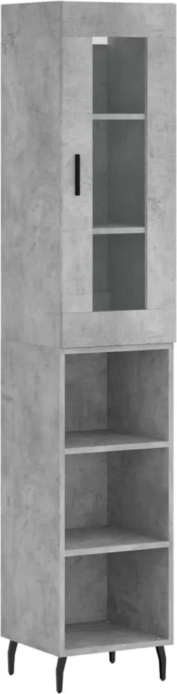 Skříň highboard betonově šedá 34,5x34x180 cm kompozitní dřevo 3199381