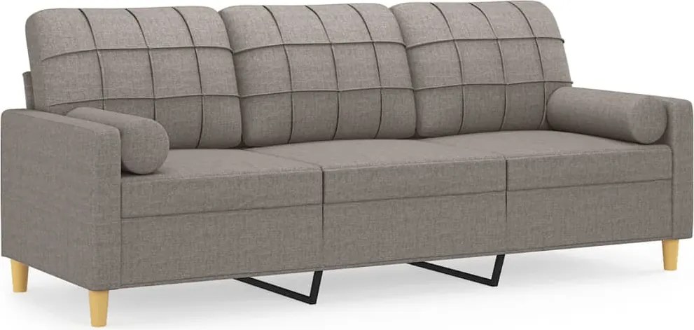 3místná pohovka s polštáři taupe 180 cm textil 3200797