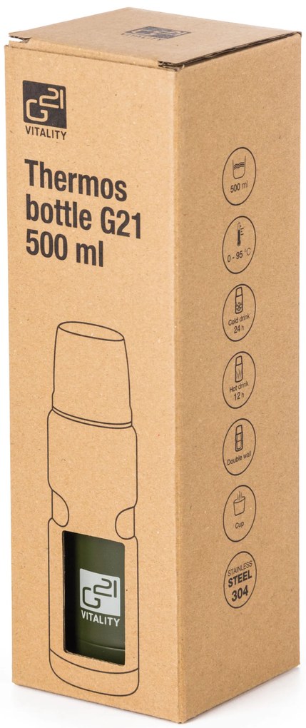 Termoláhev G21 na pití, 500 ml, khaki zelená