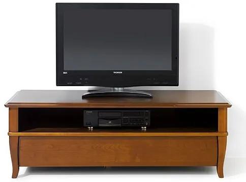 Televizní stolek Celie 1, HDF,MDF, dřevotřísková deska dýhovaná + dřevěné lišty, třešeň orland, 140x48x57 cm