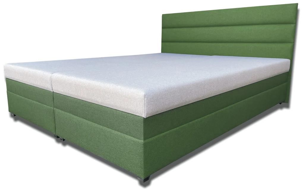 Manželská postel 160 cm Rebeka (se sendvičovými matracemi) (tmavě zelená). 1030876