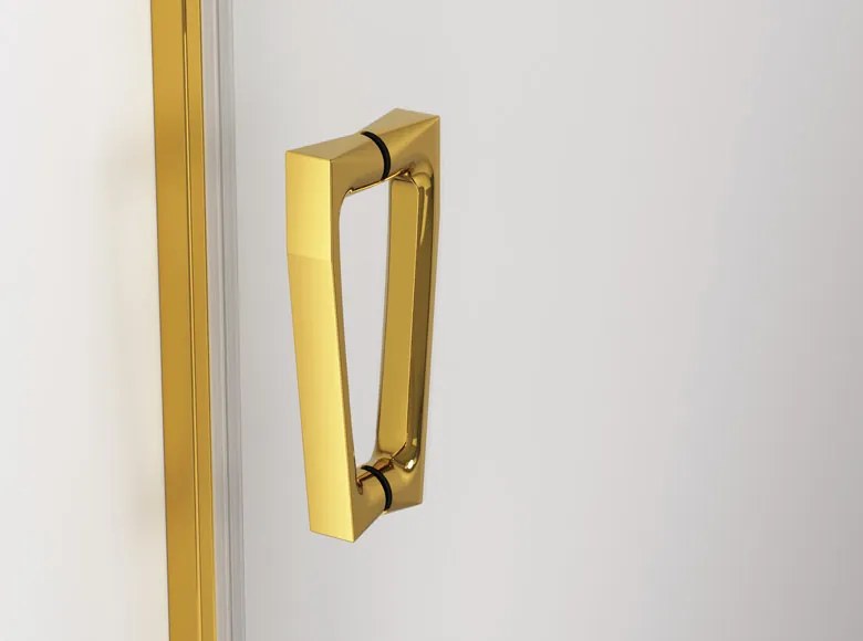 Sanswiss CADURA CA2C dvoukřídlé sprchové dveře 100 cm Profil: Zlatá, Sklo: Hladké čiré