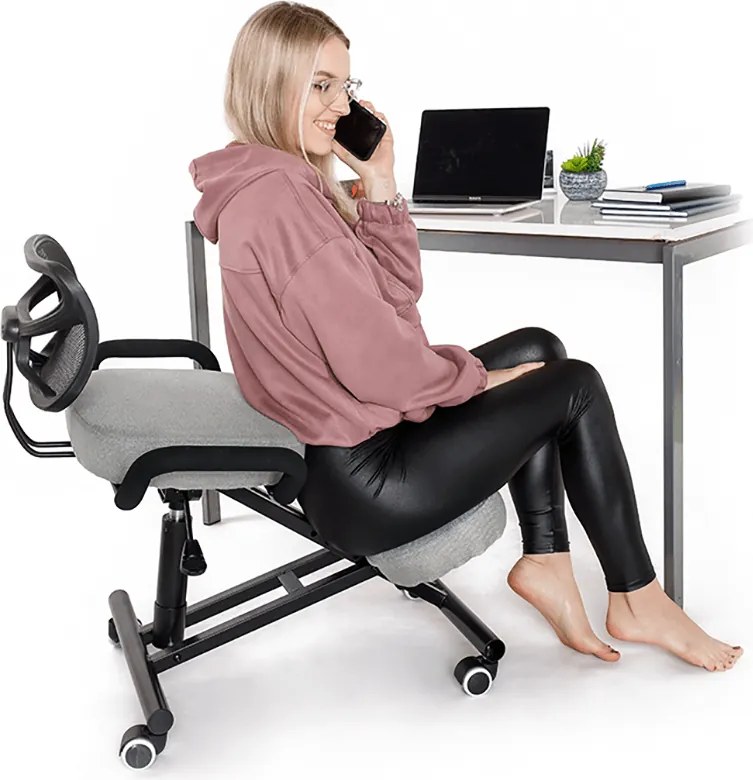 Ergonomická kľakačka, šedohnědá taupe / černá, RUFUS