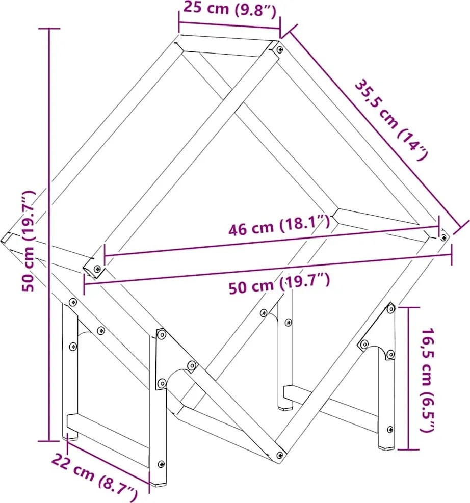 vidaXL Stojan na palivové dřevo Ocel válcovaná za studena [864276] Barva: Bílá