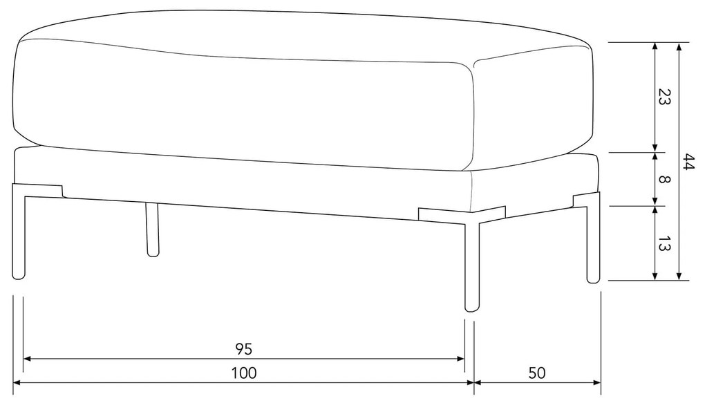 Modulový puf lupoco 50 cm šedý MUZZA