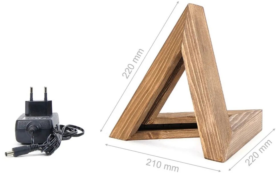 Stolní LED lampa Triangl hnědá