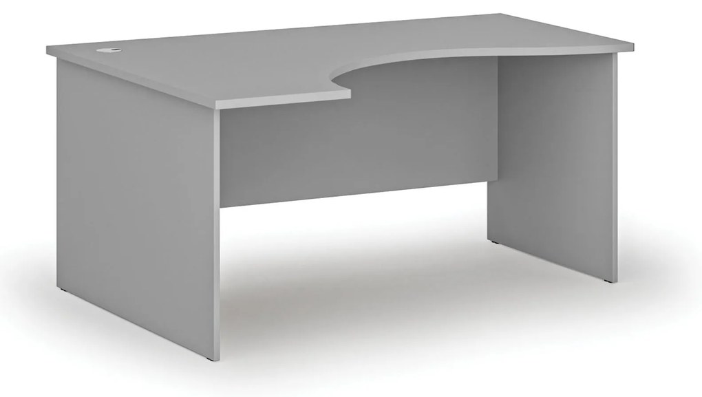 Ergonomický kancelářský psací stůl PRIMO GRAY, 160x120 cm, levý, šedá